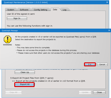 Quadcept Maintenance - Data Management
